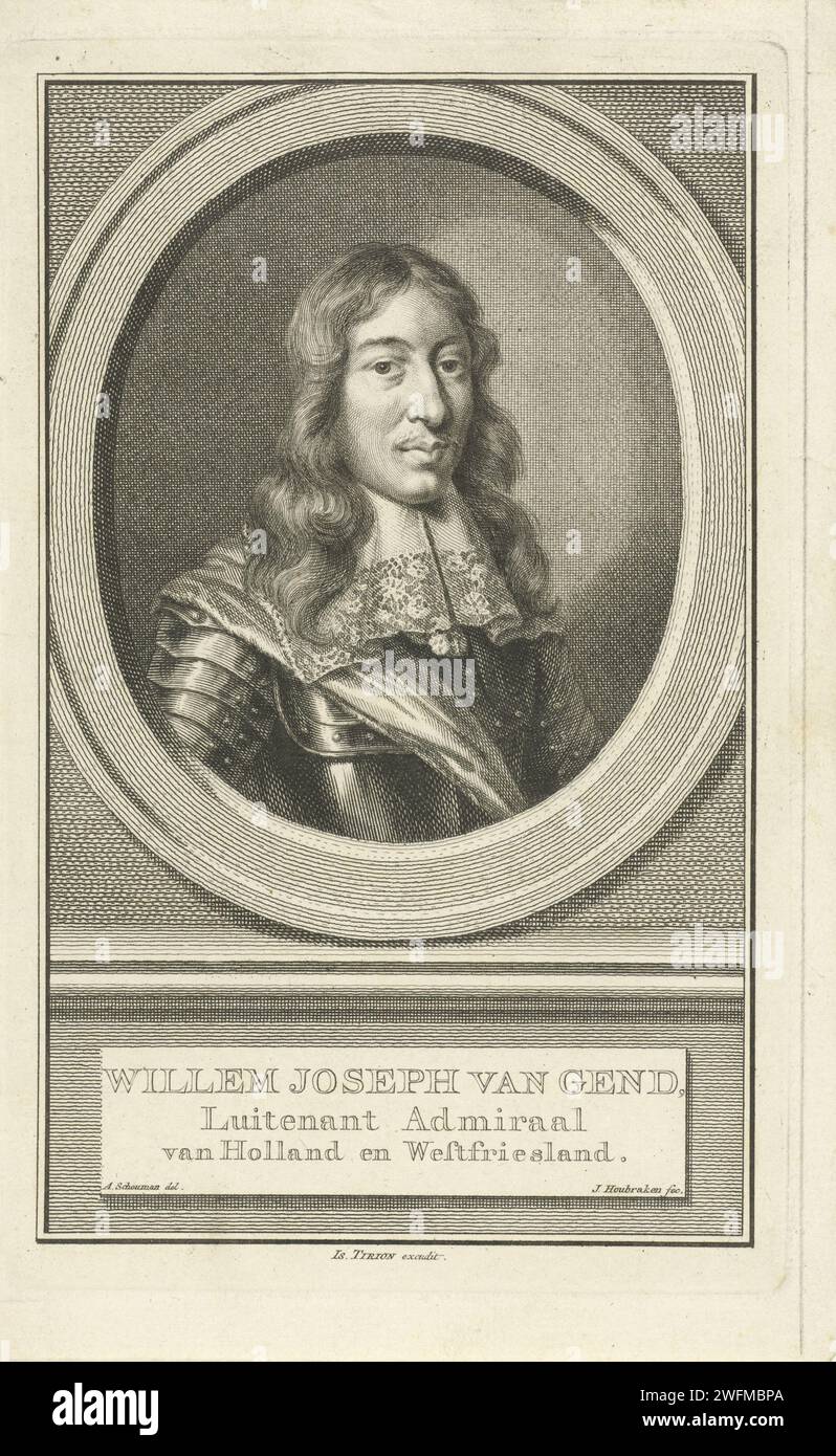 Portrait of Willem Joseph Baron van Gendt, Jacob Houbraken, After Aert ...