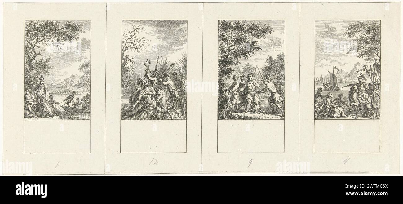 Four episodes from national history, Simon Fokke, 1722 - 1784 print ...
