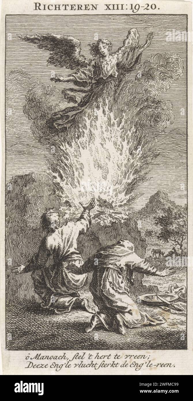 Manoach and his wife see the angel take off in the flame of their sacrifice, Anonymous, After ...