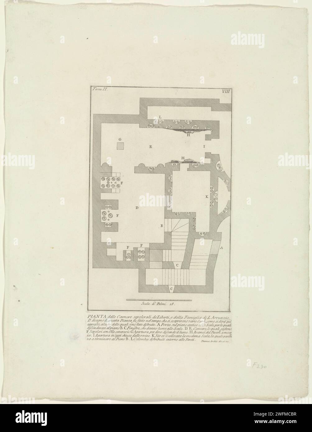 Map with the burial chambers of released and relatives of L. Arruntius ...