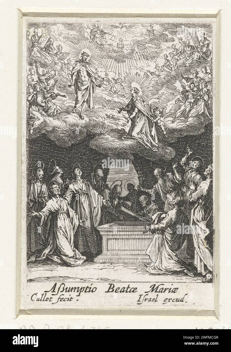 Ascension of Maria, Jacques Callot, 1633 - 1634 print The apostles are ...