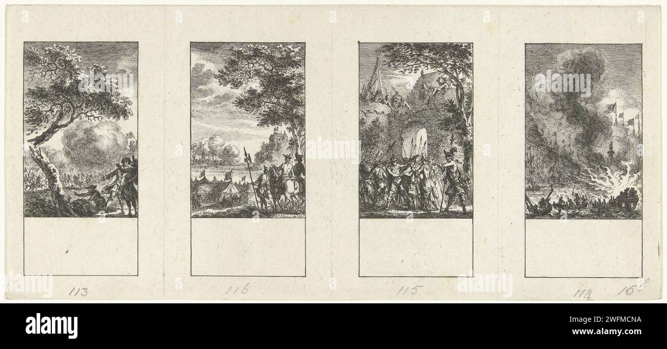 Four episodes from national history, Simon Fokke, 1722 - 1784 print ...
