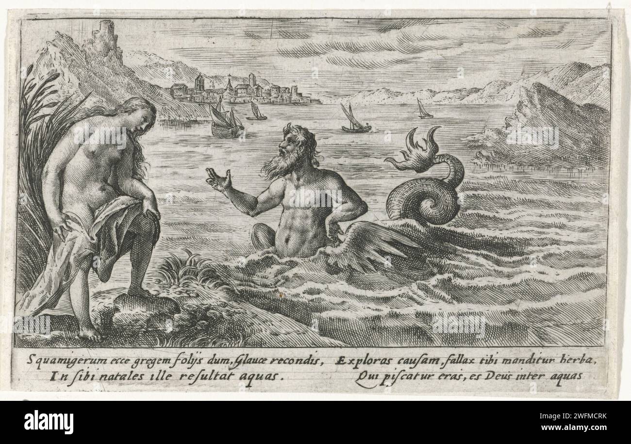 Glaucus and Scylla, Crispijn van de Passe (I), 1602 - 1607 print The ...