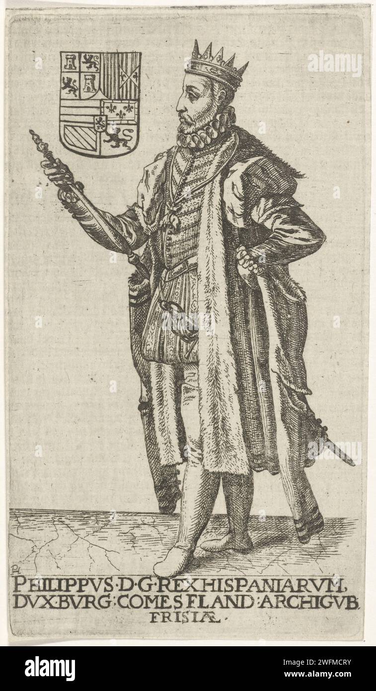 Portrait of Philip II van Spain, Pieter Feddes van Harlingen, 1611 ...