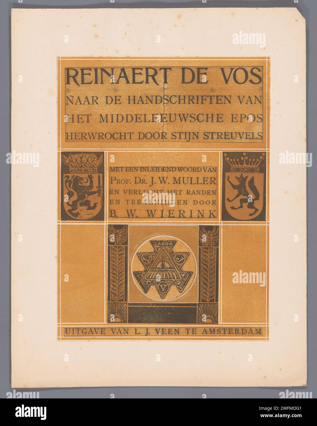 Design for title page for: Stijn Streuvels, Reinaert de Vos, 1910 ...