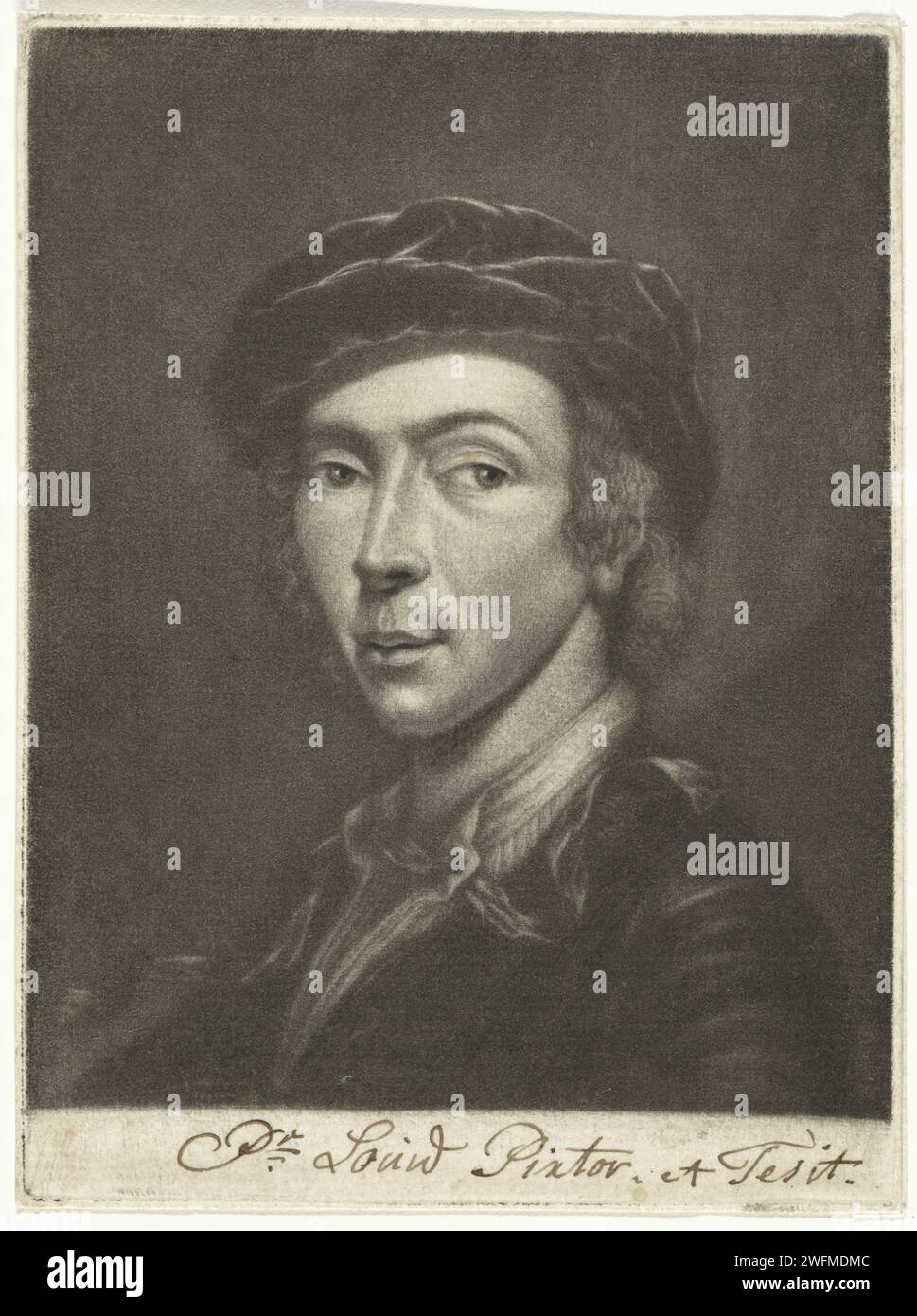 Self -portrait of Pieter Louw, Pieter Louw, 1743 - 1760 print Amsterdam ...