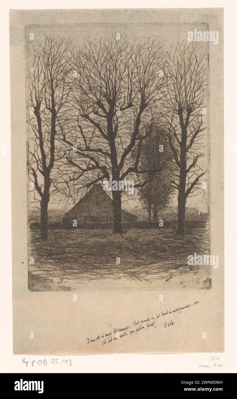 Farm between High Trees, Ewijkshoeve, Jan Veth, 1886 print paper ...