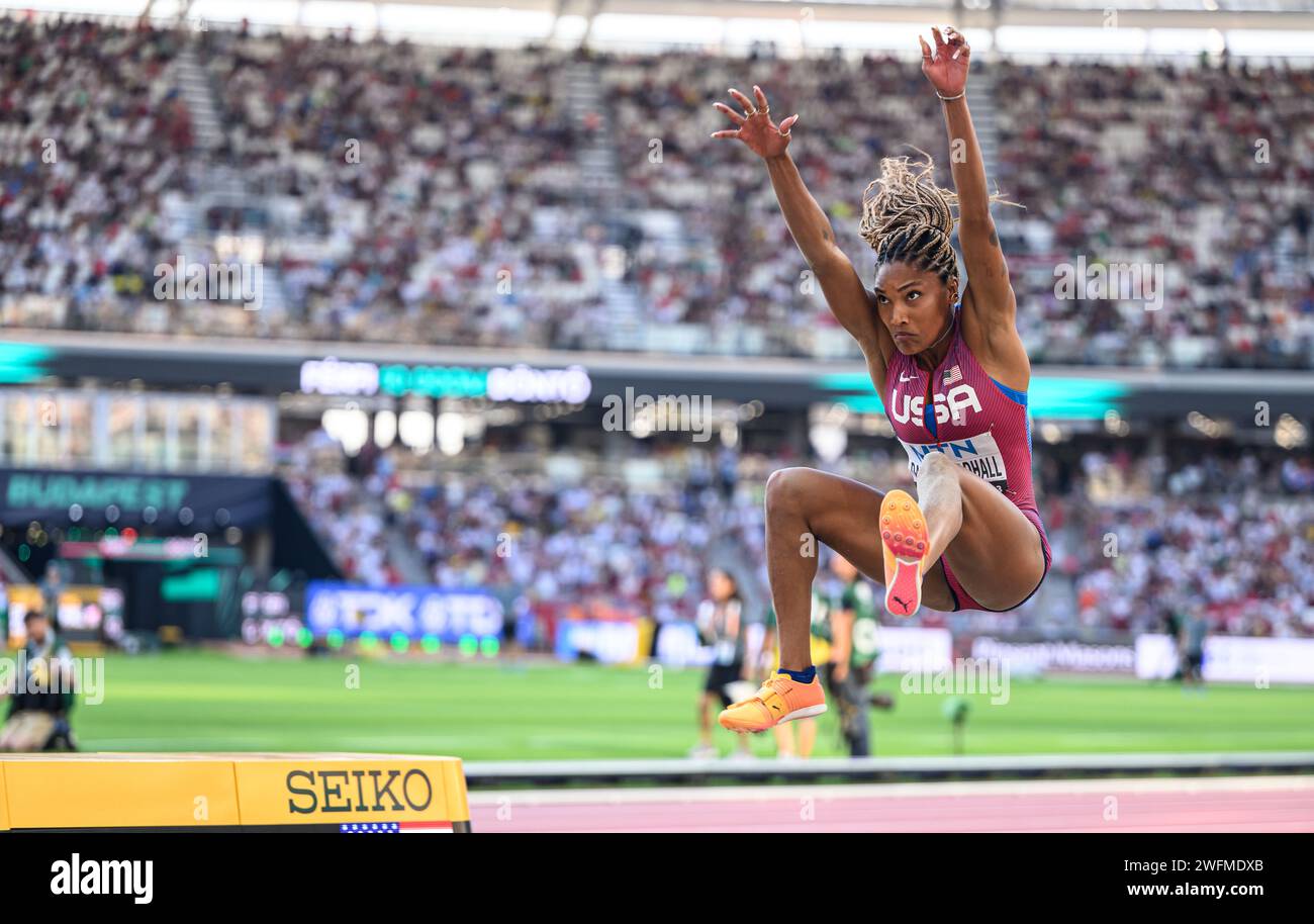 Tara DAVIS participating in the long jump at the World Athletics ...