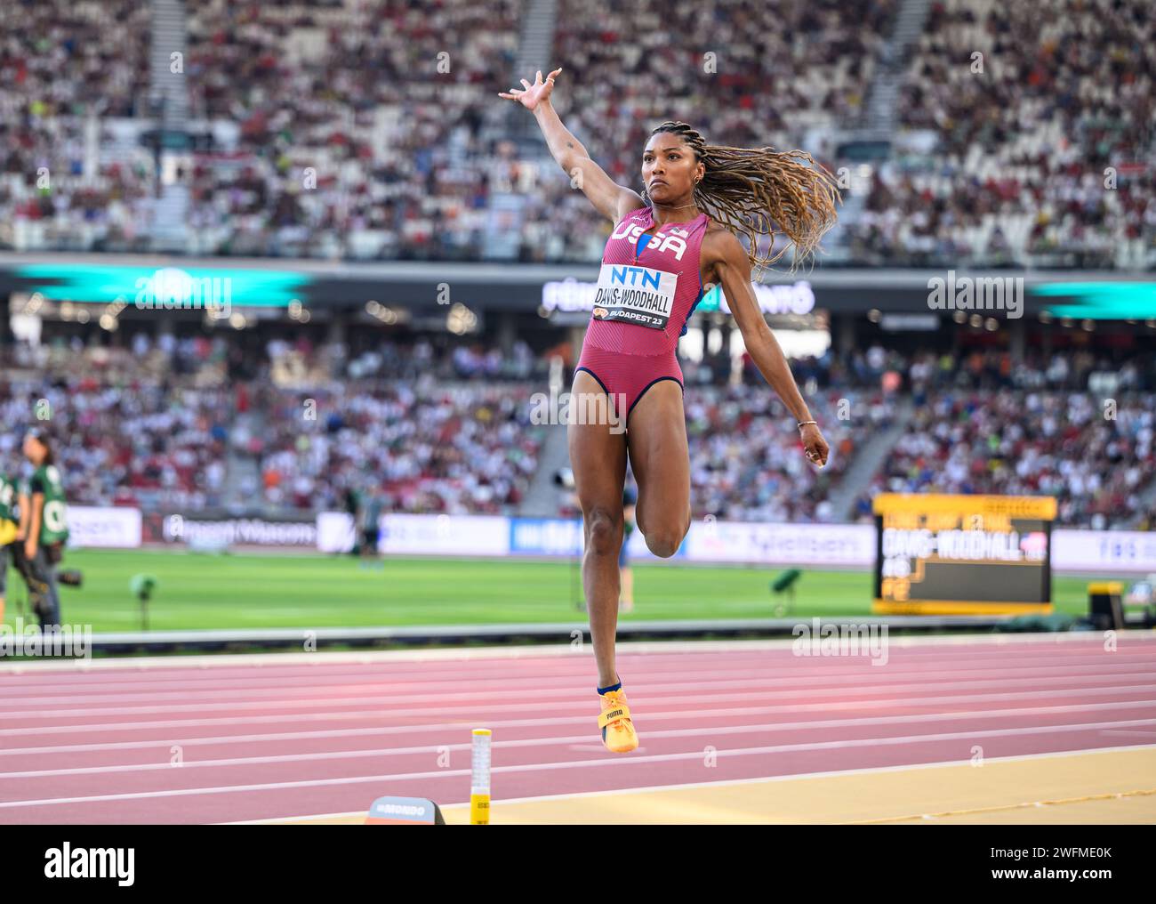 Tara DAVIS participating in the long jump at the World Athletics ...