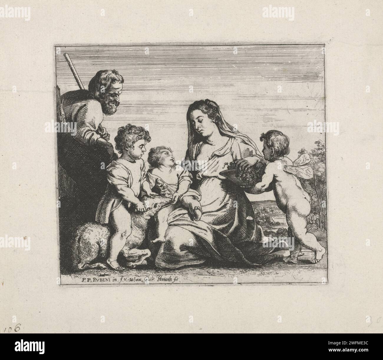 The Holy Family with John the Baptist and an angel, Willem Panneels ...