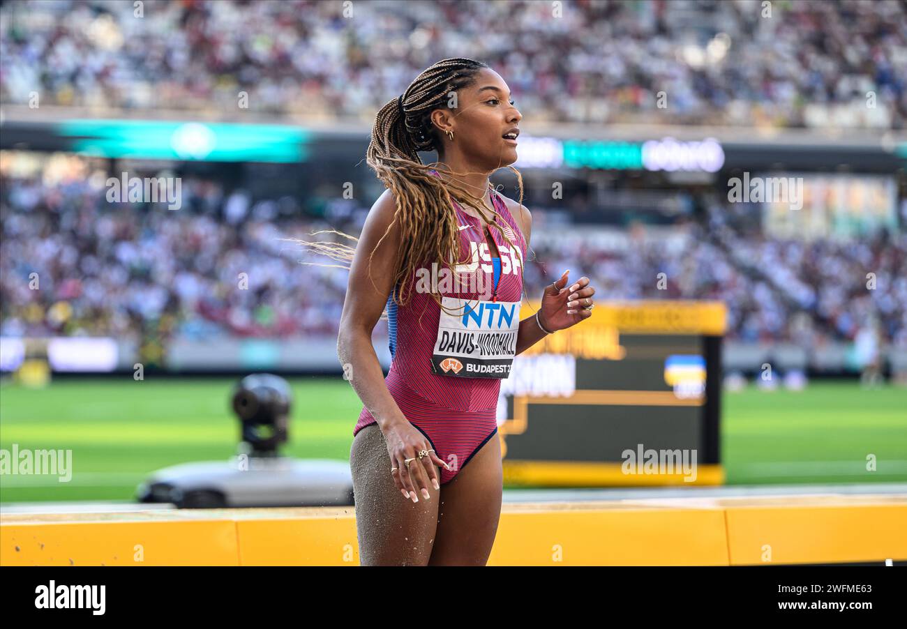 Tara DAVIS participating in the long jump at the World Athletics ...