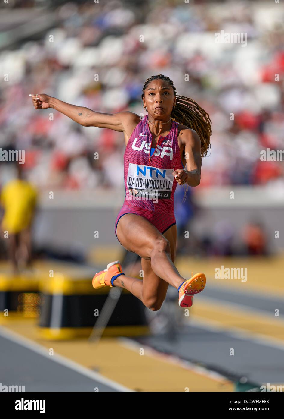 Tara DAVIS participating in the long jump at the World Athletics ...