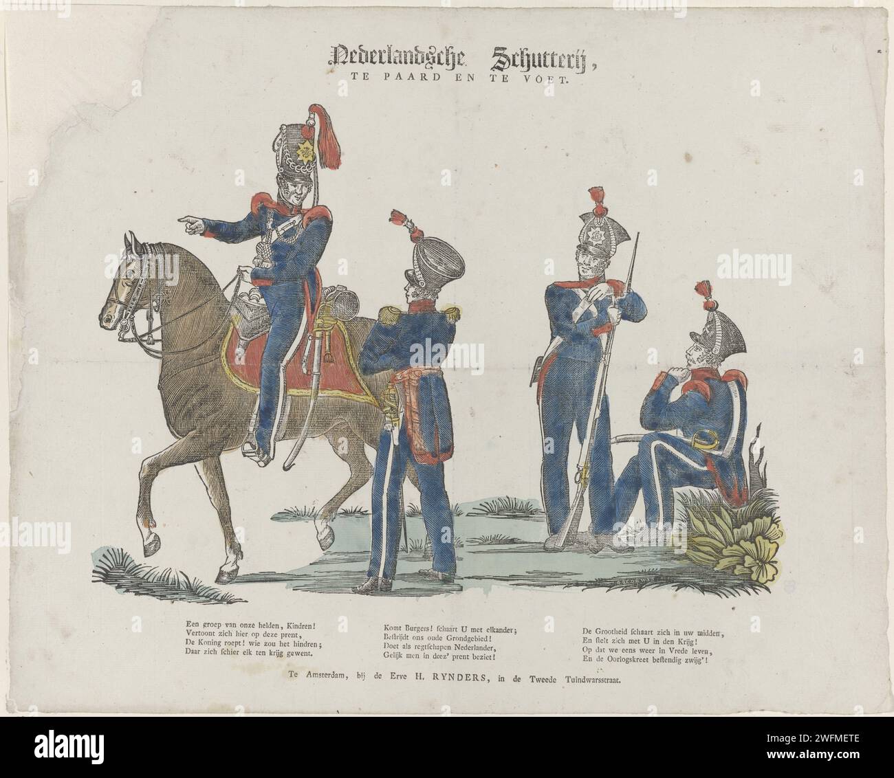 Nederlandsche Schutterij, / on horse and on foot, 1831 - 1854 print ...