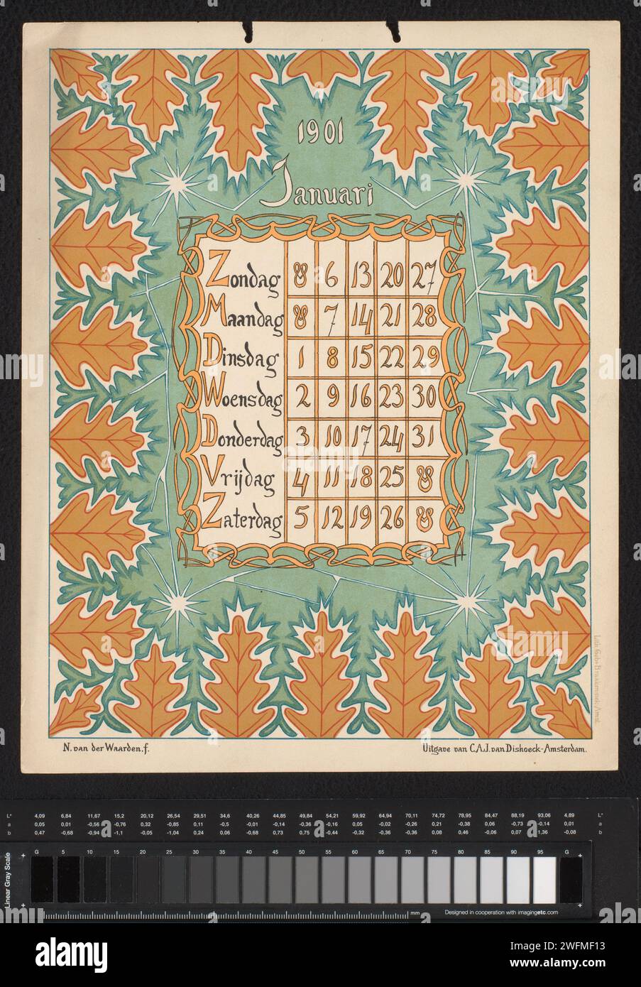 Calendar magazine for January 1901, brothers Braakensiek, after Netty ...