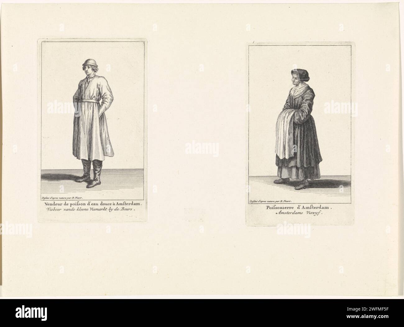 Amsterdam fishmonger and Amsterdam Viswijf, Bernard Picart, 1728 print ...