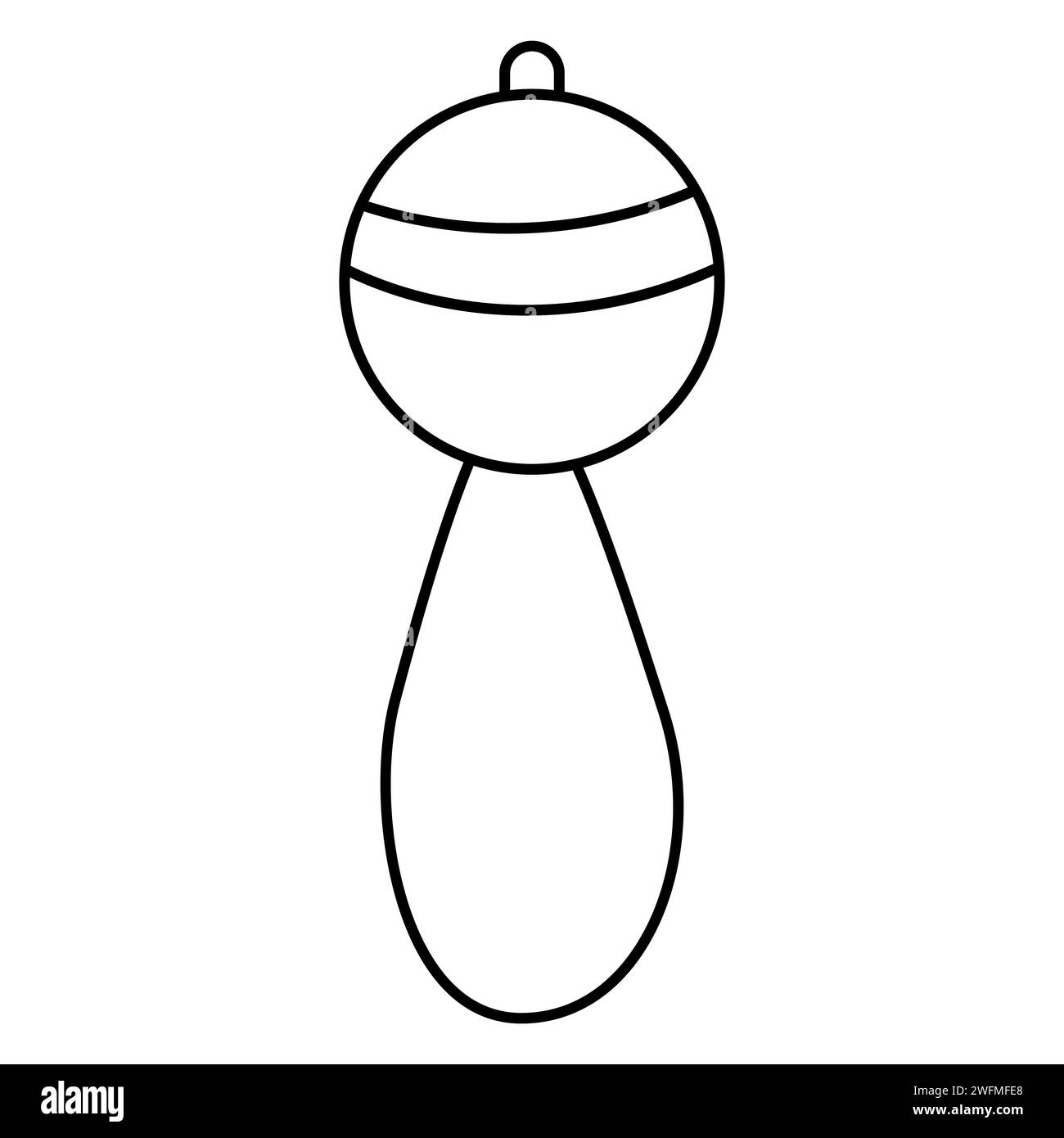 rattle toy childrens day sound development colored icon element line ...