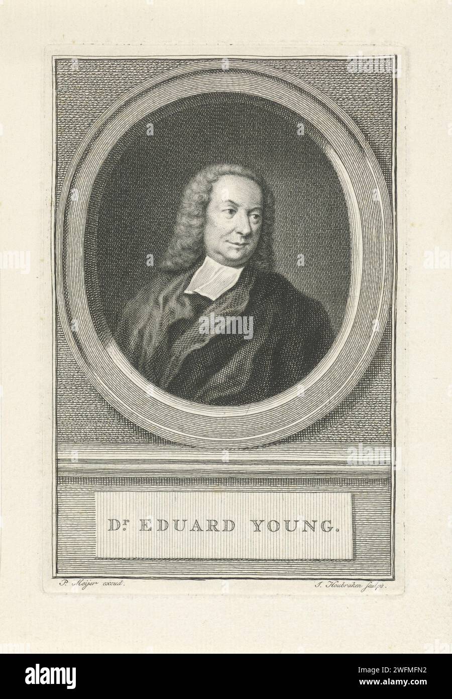 Portrait of Edward Young, Jacob Houbraken, 1747 - 1780 print Portrait ...