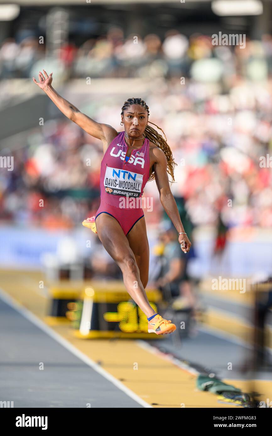 Tara DAVIS participating in the long jump at the World Athletics ...