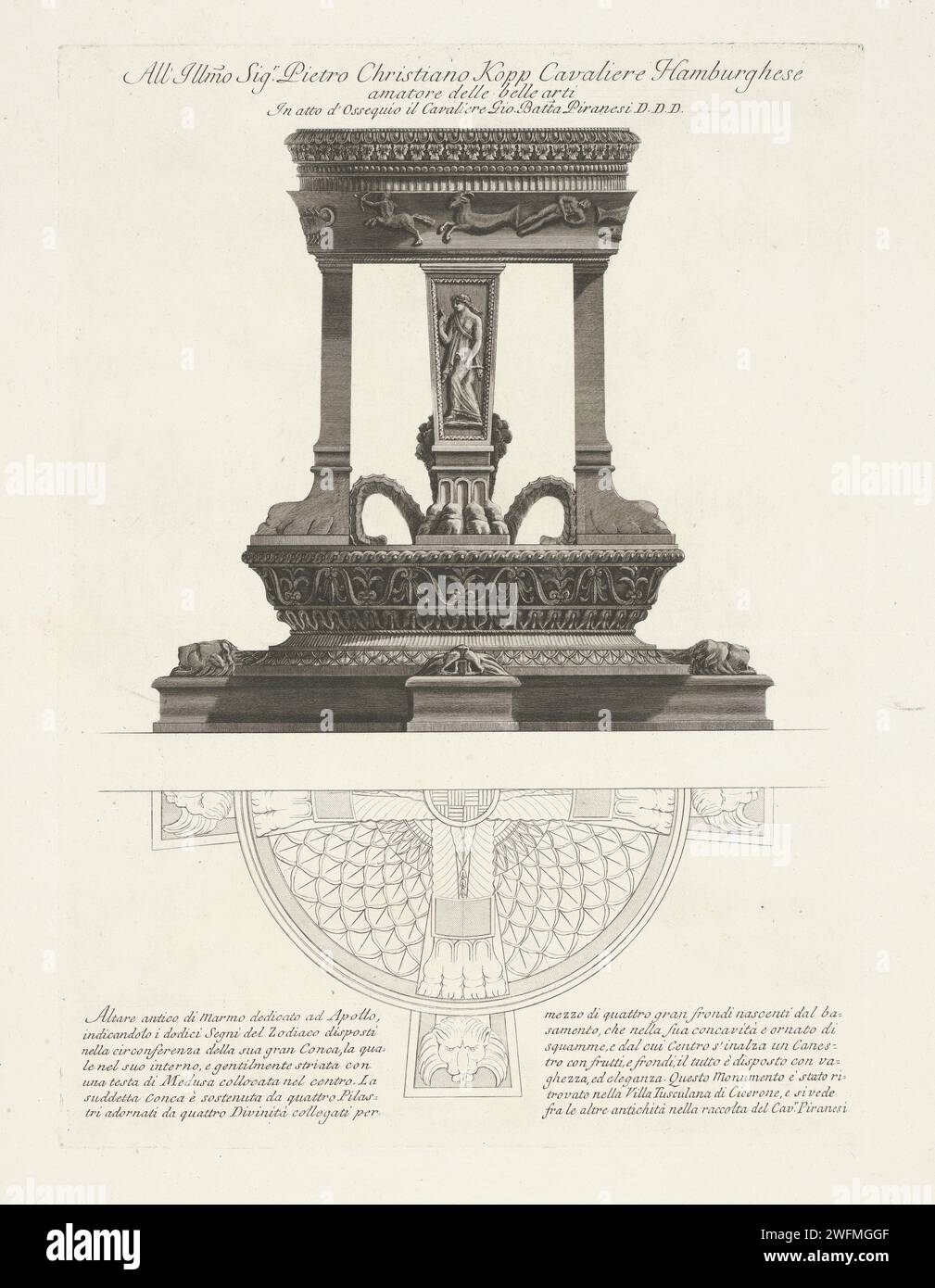 Tripod dedicated to Apollo, Giovanni Battista Piranesi, 1778 print An ...