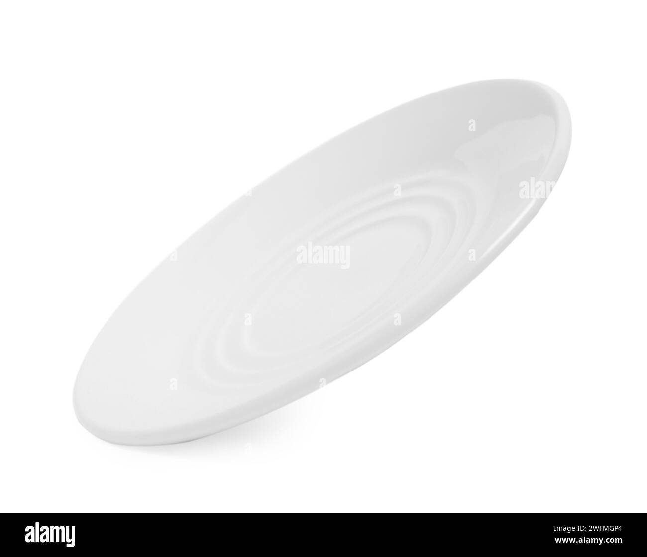 One clean ceramic saucer isolated on white Stock Photo - Alamy