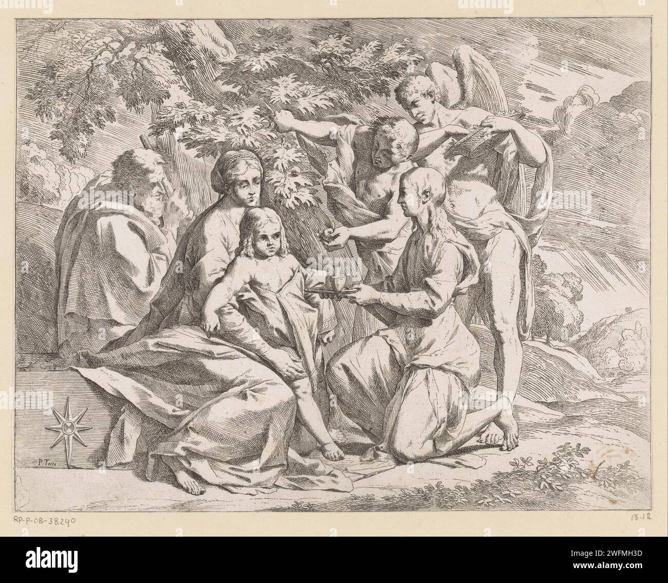 Rest on the return from Egypt, Pietro Testa, c. 1644 - 1650 print Maria ...