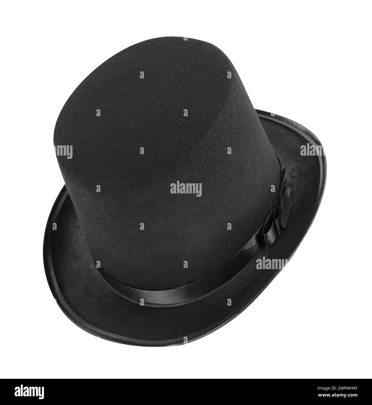 Black magician top hat isolated on white Stock Photo - Alamy