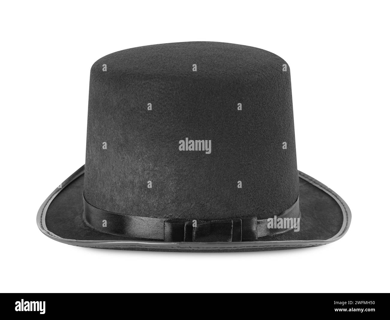 Black magician top hat isolated on white Stock Photo - Alamy