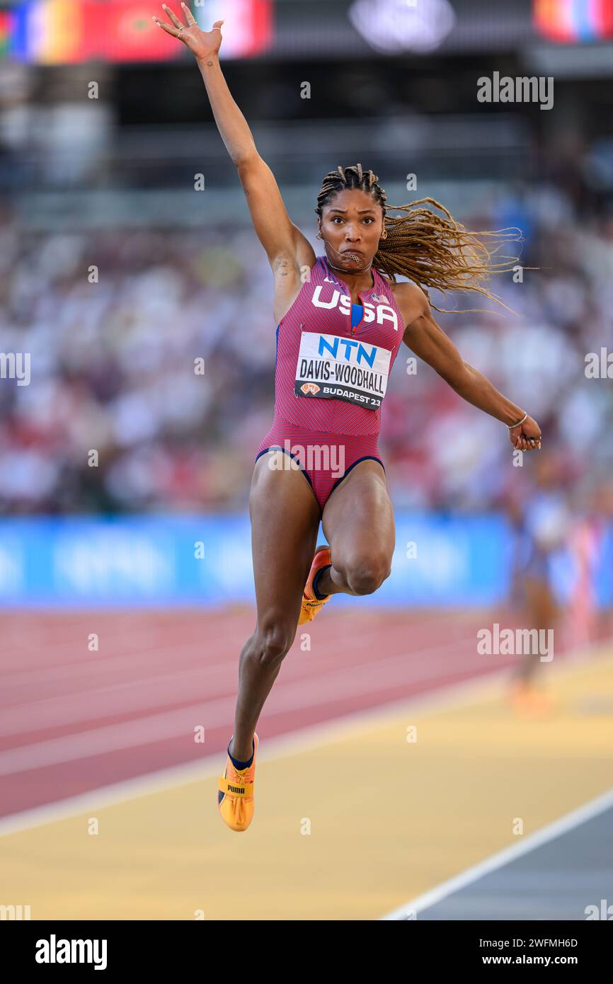 Tara DAVIS participating in the long jump at the World Athletics ...