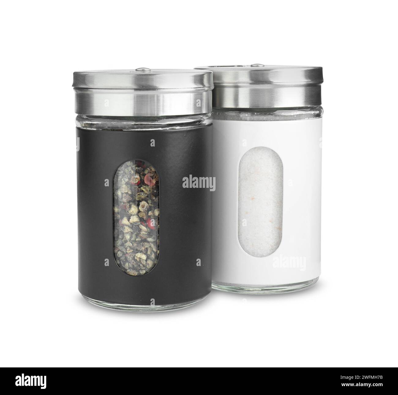 Salt and pepper shakers isolated on white Stock Photo - Alamy