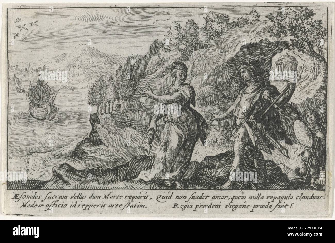 Medea helps Jason with her magic art, Crispijn van de Passe (I), 1602 ...