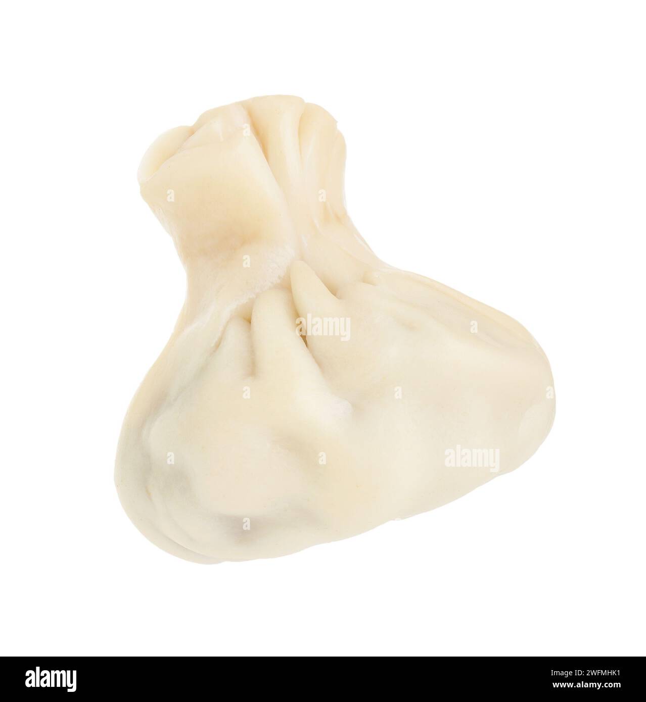 One tasty khinkali (dumpling) isolated on white. Georgian cuisine Stock ...