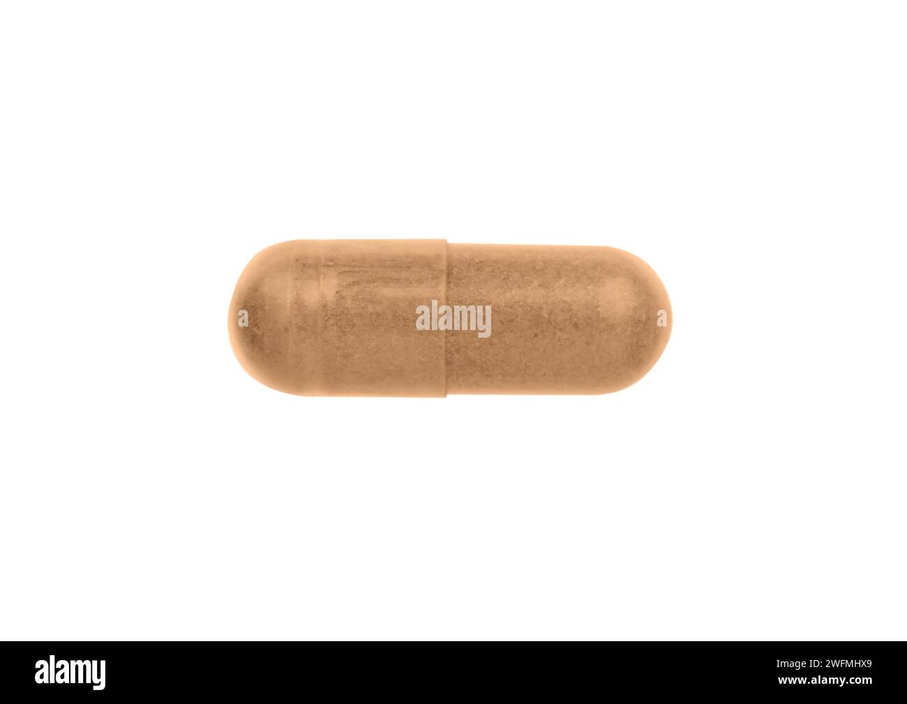 One vitamin capsule isolated on white. Health supplement Stock Photo ...