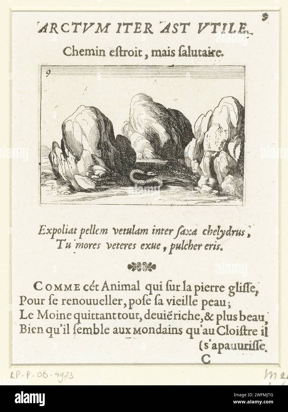 Vervellende Slang, Jacques Callot, 1646 print Presentation of a snake ...