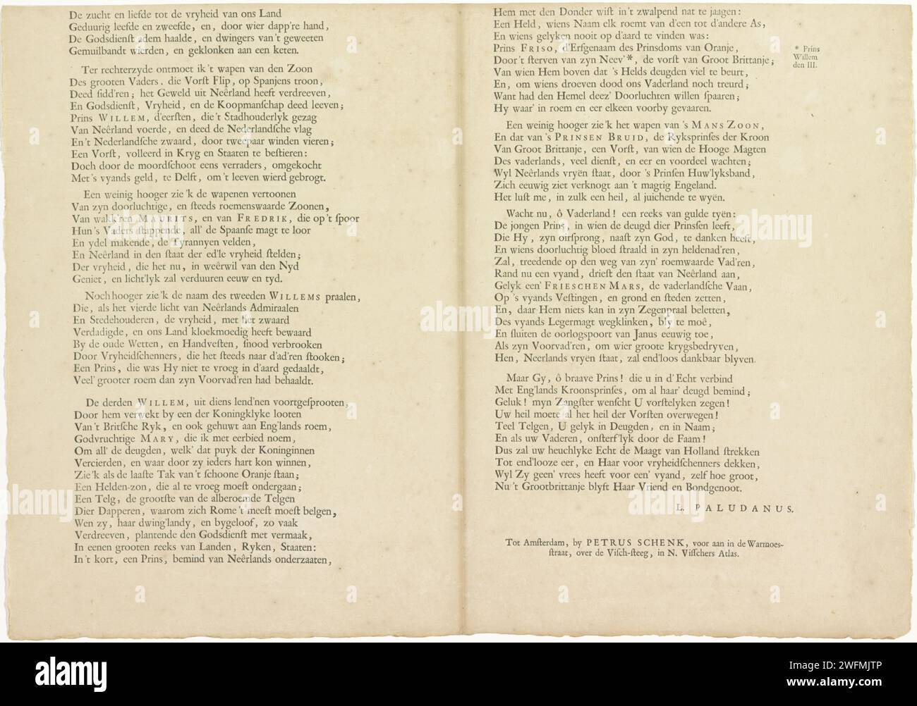 Text at the family tree of the Oranje -Nassau house, Lambertus ...