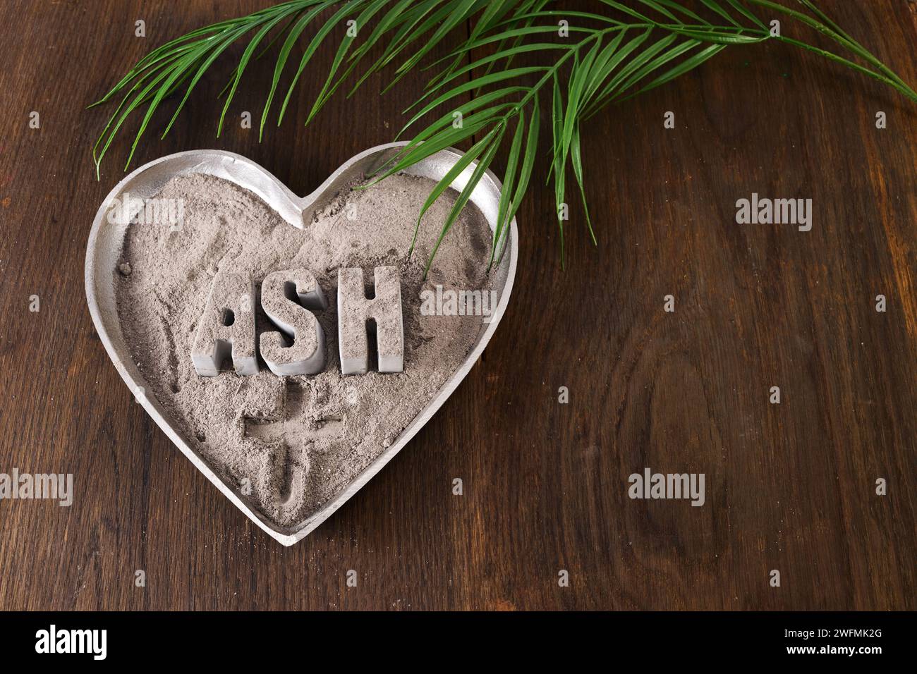 Ash wednesday, crucifix made of ash, dust as christian religion. Lent ...
