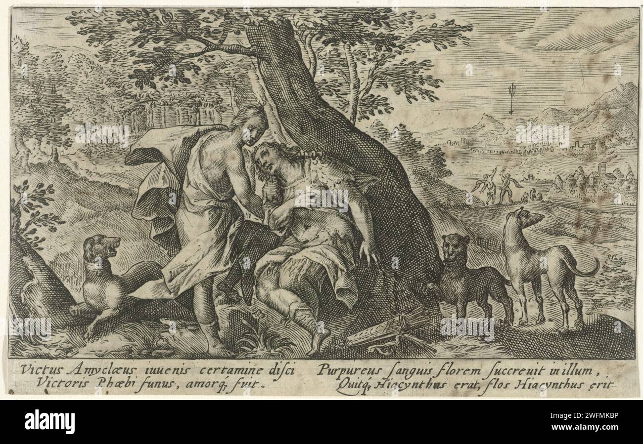 Apollo and Hyacinthus, Crispijn van de Passe (I), 1602 - 1607 print ...