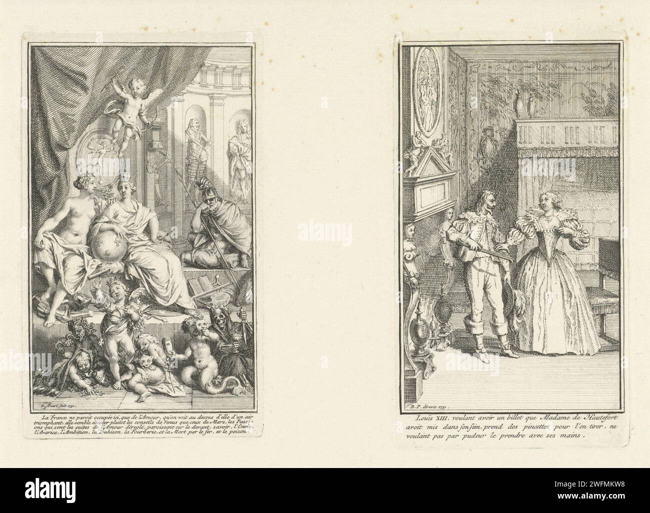 Allegorical title page with the personification of France / Louis XIII ...