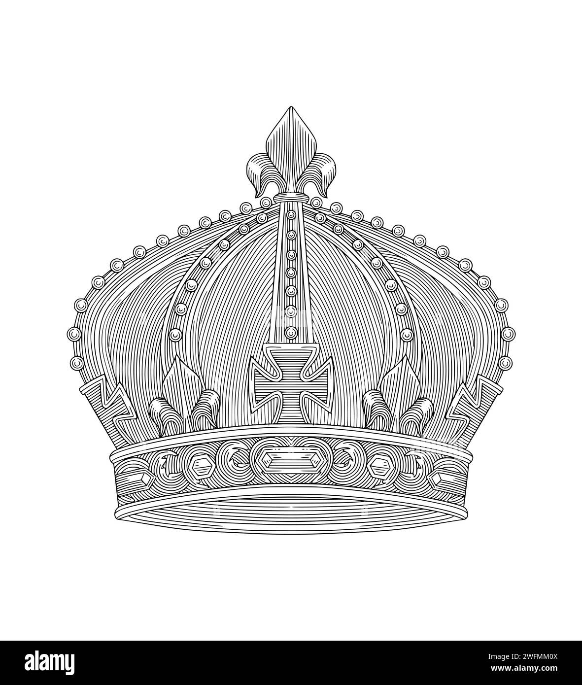 Illustration of the royal crown. High Detailed Vector Art Stock Vector ...