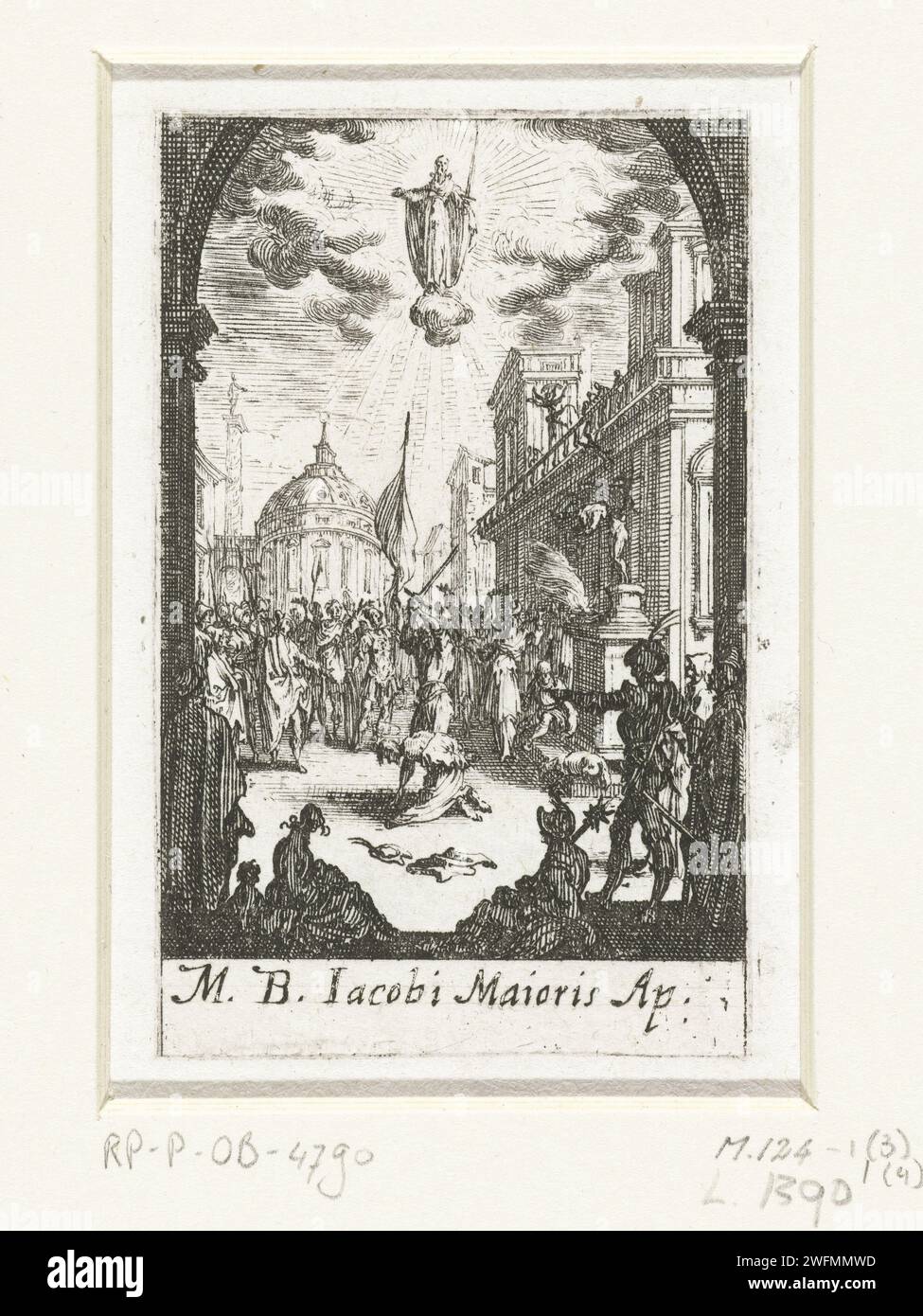 The martyrdom of Jakobus de Memper, Jacques Callot, 1632 - 1634 print James the superior is ...