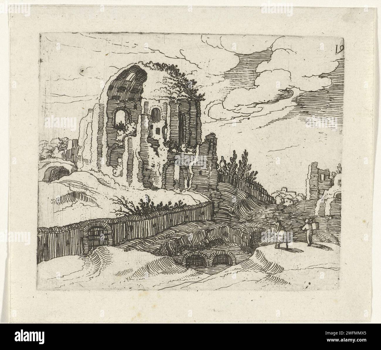 Nymphaeum in Rome, Willem van Nieulandt (II), 1594 - 1618 print The ...