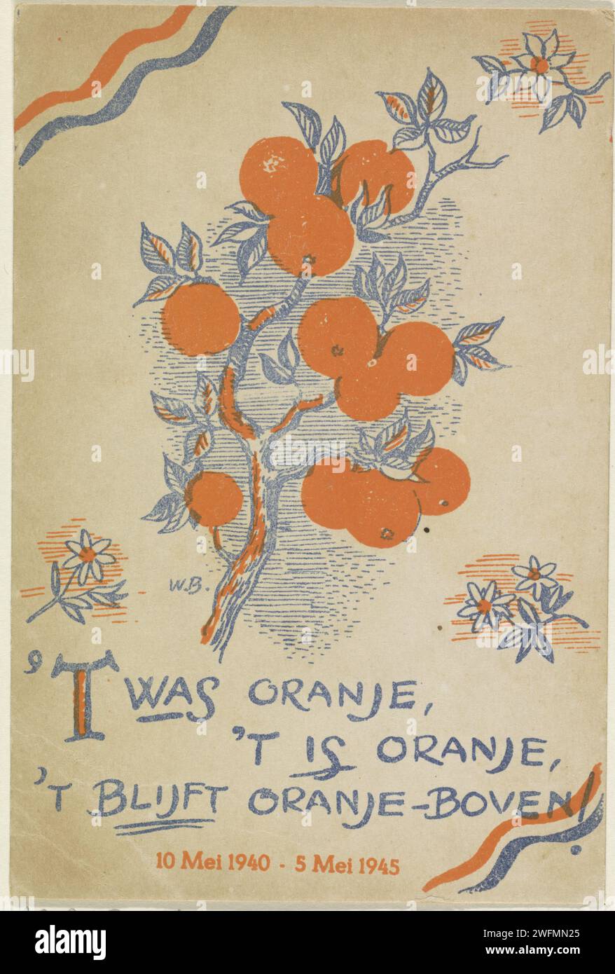 Feestplaat in honor of the liberation of the Netherlands on May 5, 1945 ...