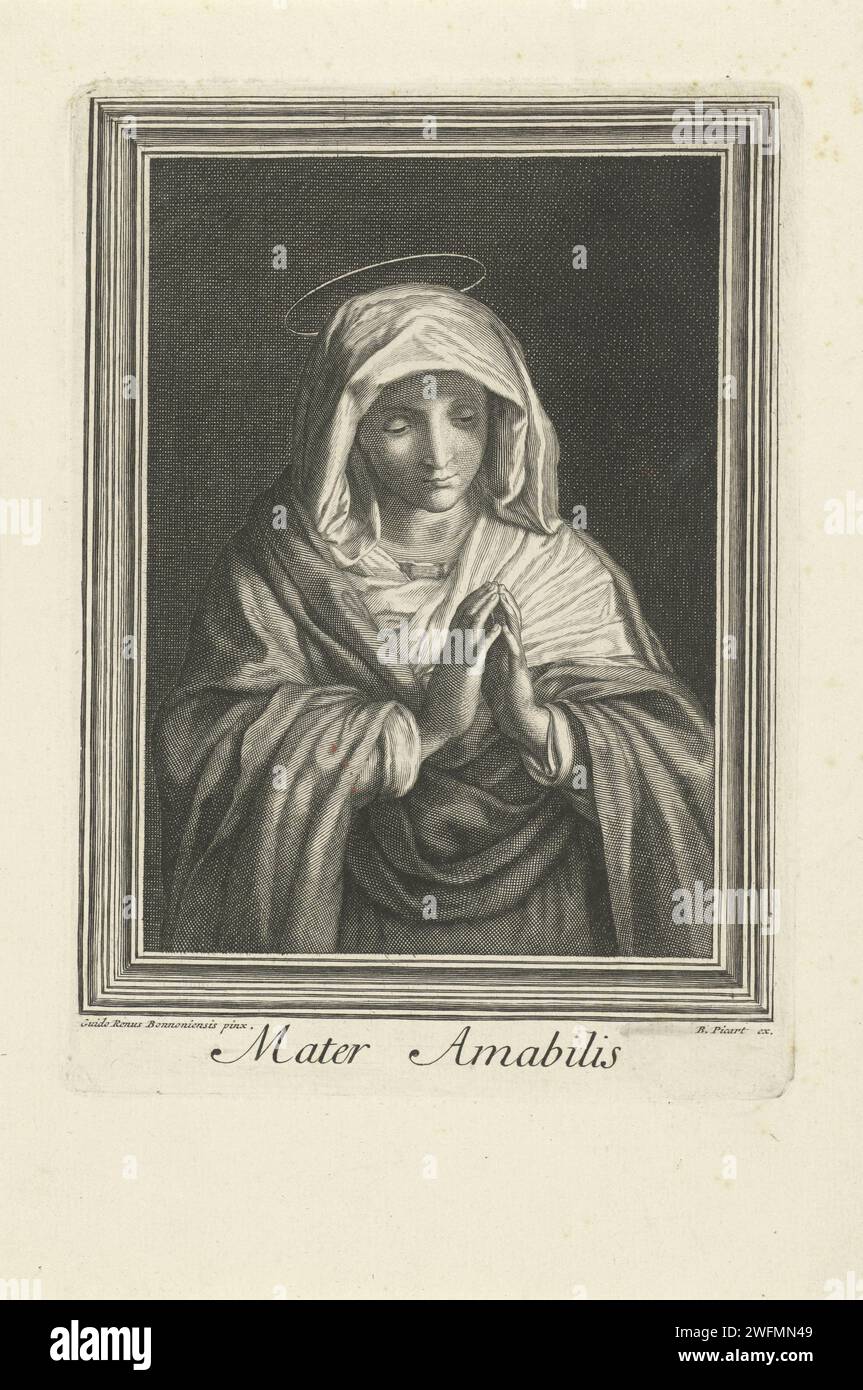 Maria in gebed, Bernard Picart (workshop of), after Guido Reni, 1683 ...