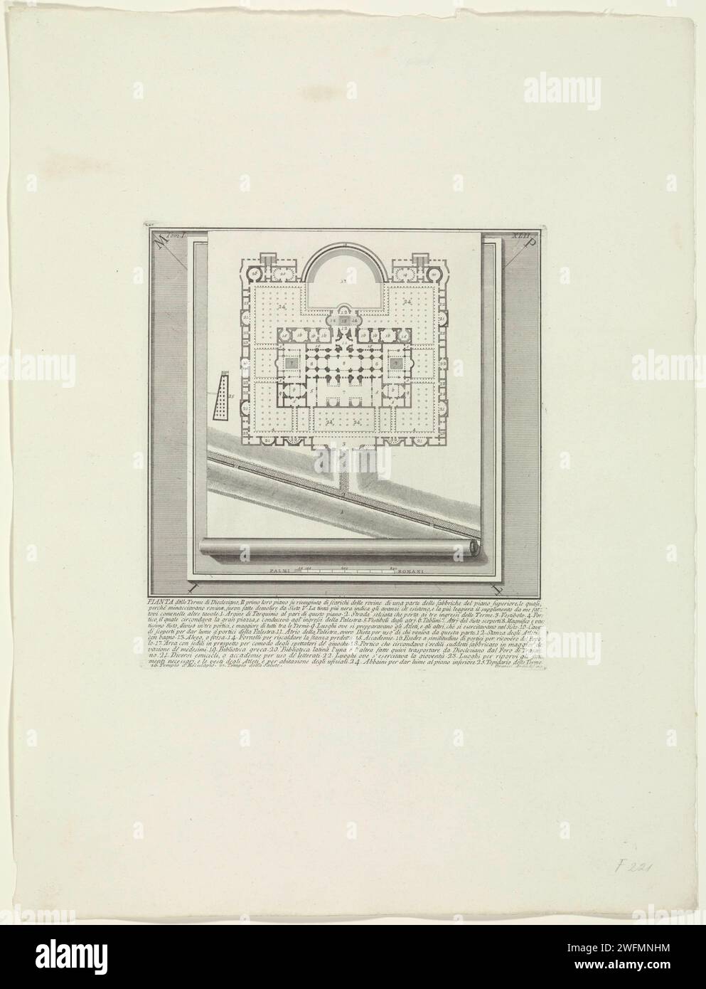 Map of the Thermen of Diocletian in Rome, Giovanni Battista Piranesi, c ...
