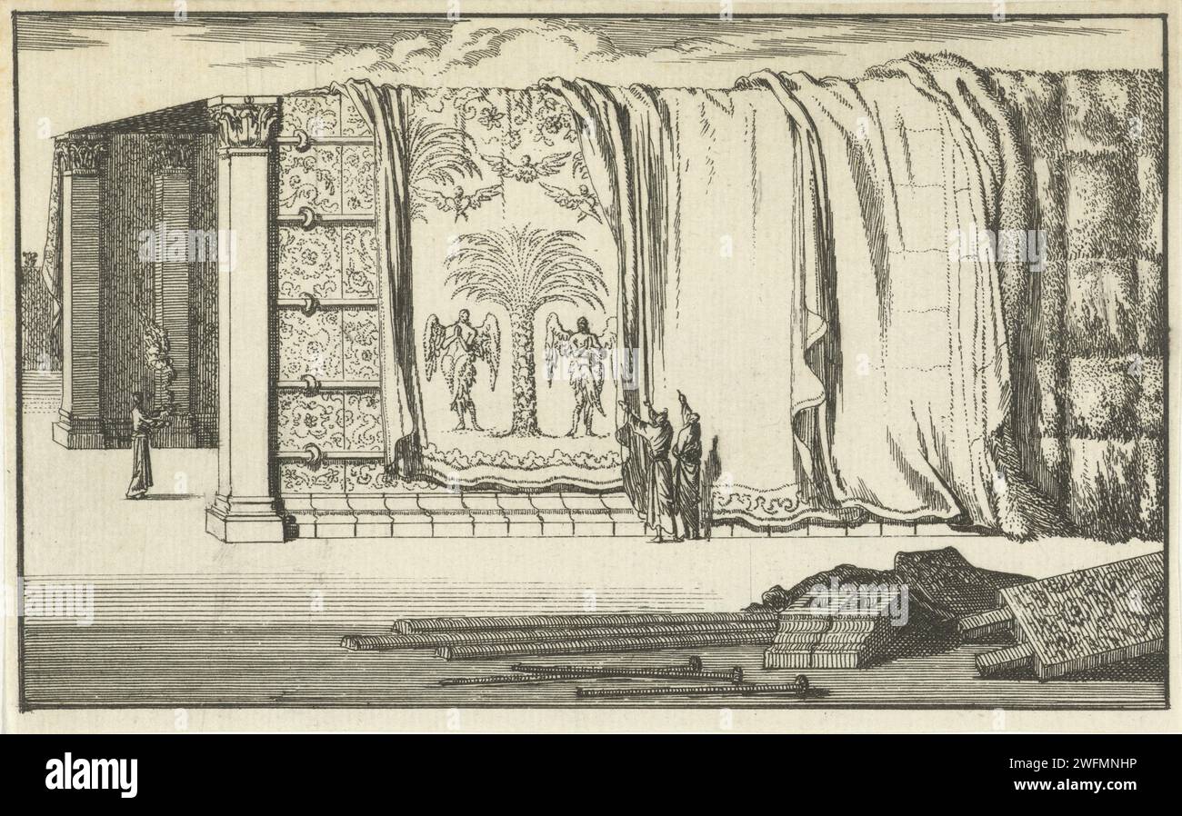 Construction of the Tabernakel, Anonymous, After Jan Luyken, 1683 - 1762 print paper etching the ...