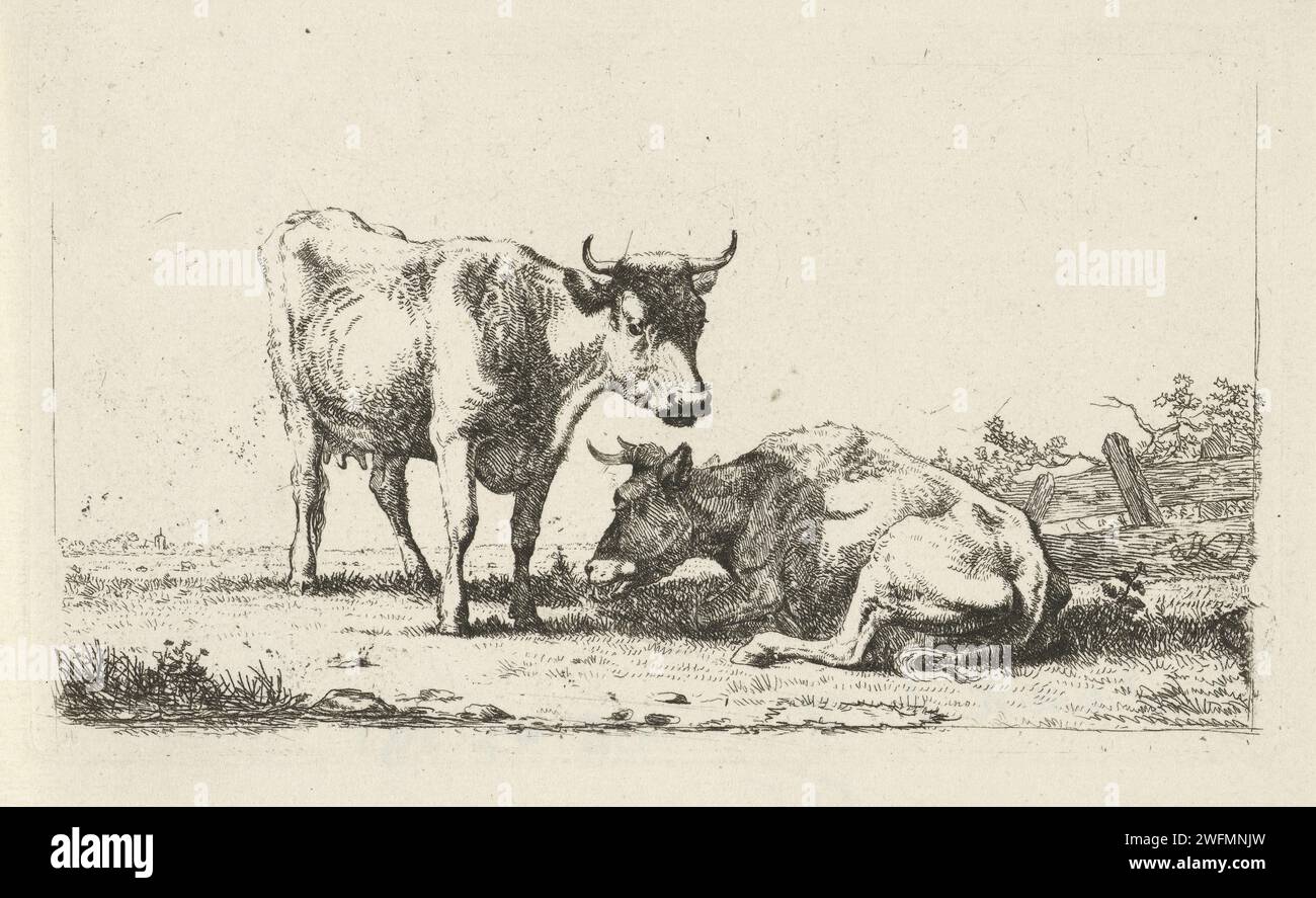 Cows in a landscape, Jan Kobell (II), 1788 - 1814 print A horizontal ...