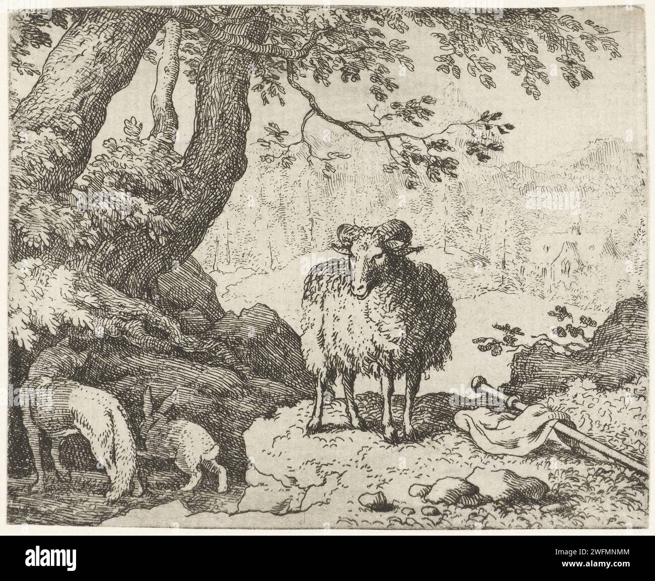 Reinaert de Vos at his Hol, Allaert van Everdingen, 1665 - 1675 print ...