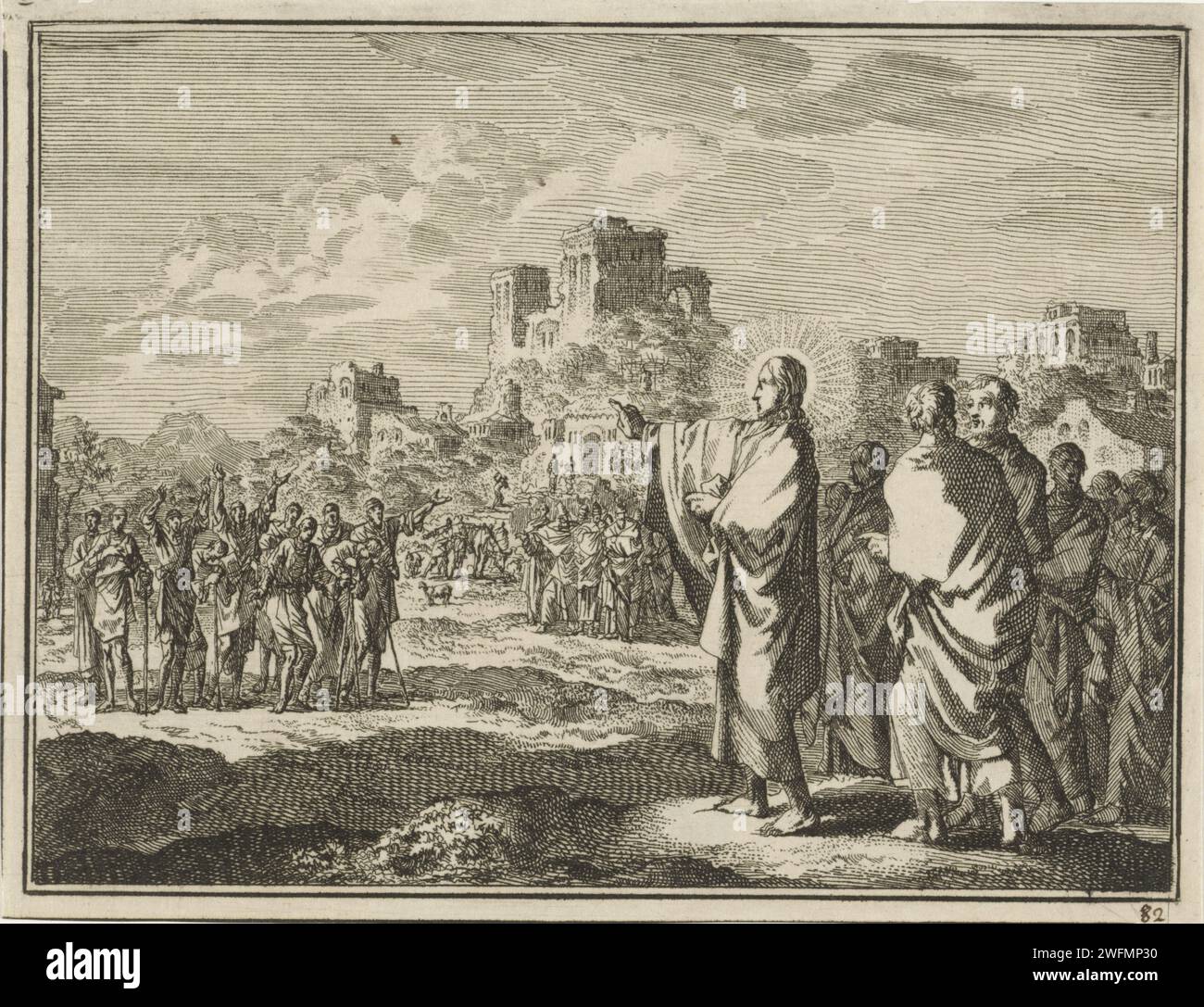 Christ and De Tien Lepel, Jan Luyken, 1712 print Amsterdam paper ...