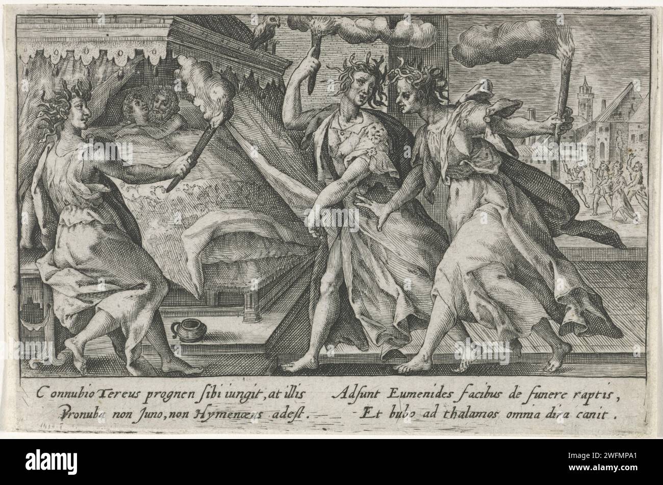 The Furiën Visit Tereus and Procne during their wedding night, Crispijn ...