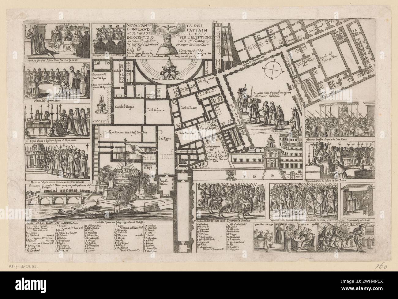 Conclave after the death of Innocent X, Anonymous, 1655 - 1657 print ...