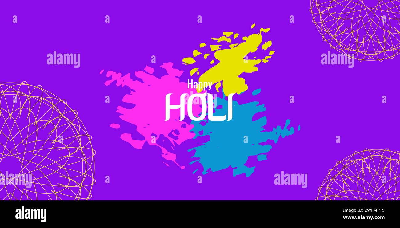 Holi festival happy India carnival of colors. Paints and patterns dark ...
